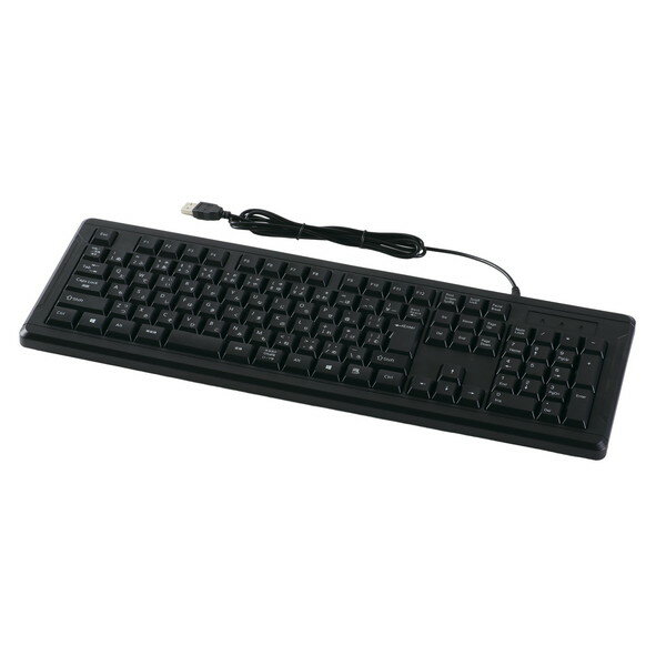 日本語配列109キー 有線キーボード静かな打鍵音！静音メンブレン採用の有線フルサイズキーボード！商品説明音を抑えた半高メンブレン方式を採用した、有線キーボードです。一般的なメンブレンキーボードと同等の打鍵感で、オフィスや自宅など周囲の音が気...