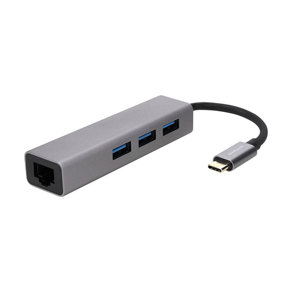 USB Type-C 有線LANアダプタ OWL-DSU3A3L-SV・Type-Cポート1基でType-Aポート3基と有線LANが使える・最大5Gbpsでのデータ転送に対応・有線LANでインターネットも快適に・Windows、macOS、...