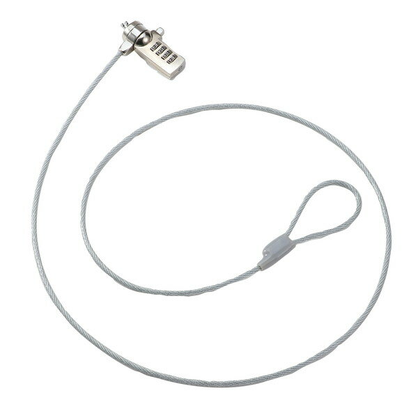 セキュリティワイヤー ダイヤル錠タイプ 1.8m4桁ダイヤルで安心管理！PC盗難防止ワイヤー！商品説明鍵の紛失を気にせず使える4桁ダイヤル式の盗難防止ワイヤーです。7×3mmのセキュリティスロットに対応し、しっかり固定することで持ち去りを防...