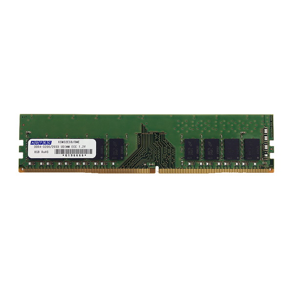 サーバーやワークステーションに最適な、ECC機能搭載のDDR4-2400（PC4-19200）16GB ● JEDEC規格準拠 ● DDR4-2400を搭載し、入出力ピンあたり19.2GB/sの高速メモリモジュール ● ECC（自己修正機能...