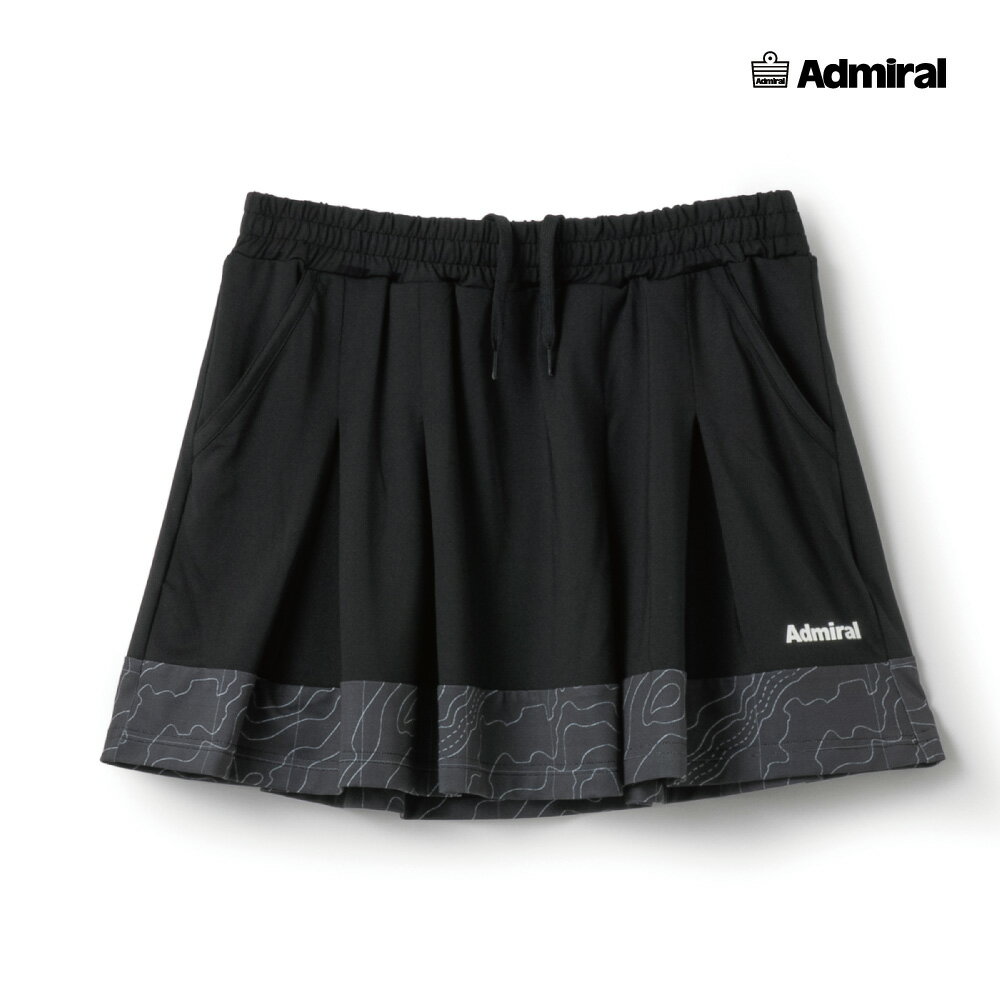 【商品名】グラフィックヘムタックプリーツスコート 【品番】ATLA605-10 【カラー】ブラック 【サイズ】S・M・L・LL 【素材】本体:ポリエステル88%,ポリウレタン12%/別布:ポリエステル88%,ポリウレタン12% 【機能】吸水...