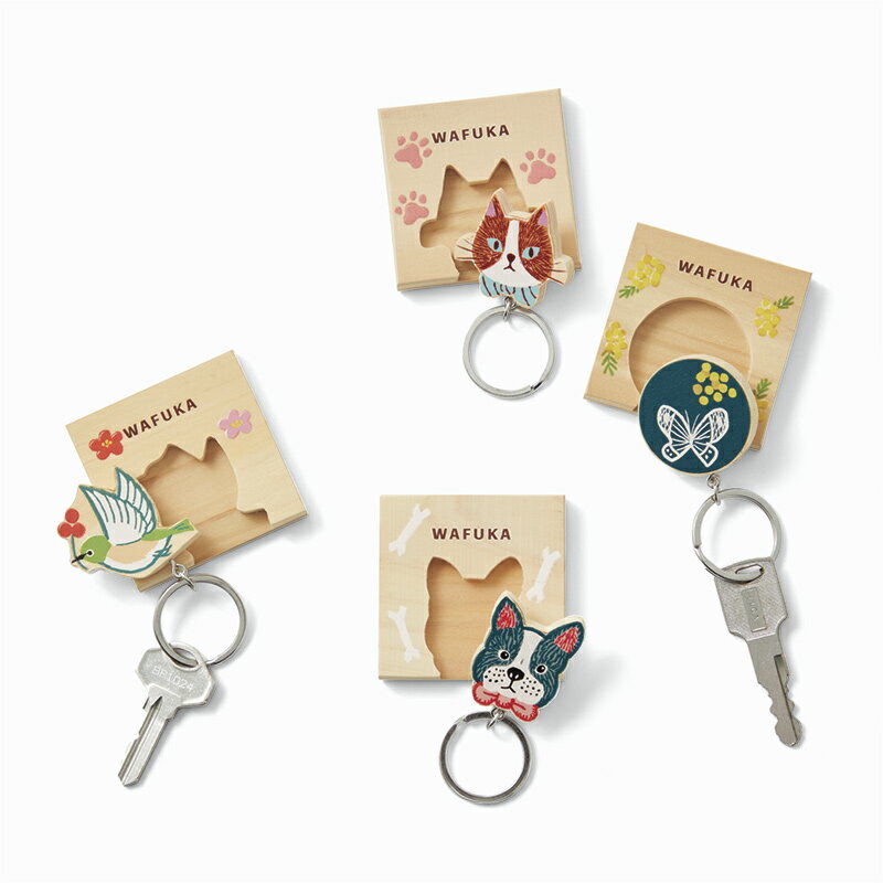 国産ヒノキを使用した手作りマグネットキーホルダー家の中で失くしがちなカギも、マグネット付きの木枠にはめこんで収納。取り外せばキーホルダーとしてそのまま使えます。玄関や冷蔵庫に張り付ければ可愛く収納！◆素材木（国産檜）、金属、磁石◆サイズ（約...