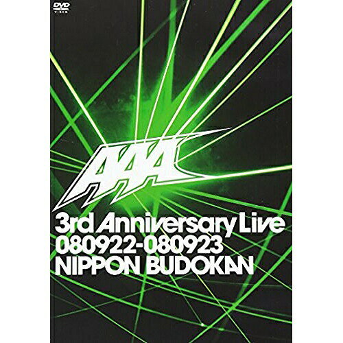 AAA 3rd Anniversary Live 080922-080923 日本武道館 (スペシャル版)AAAトリプルエー とりぷるえー　発売日 : 2009年1月14日　種別 : DVD　JAN : 4988064915743　商品番号...