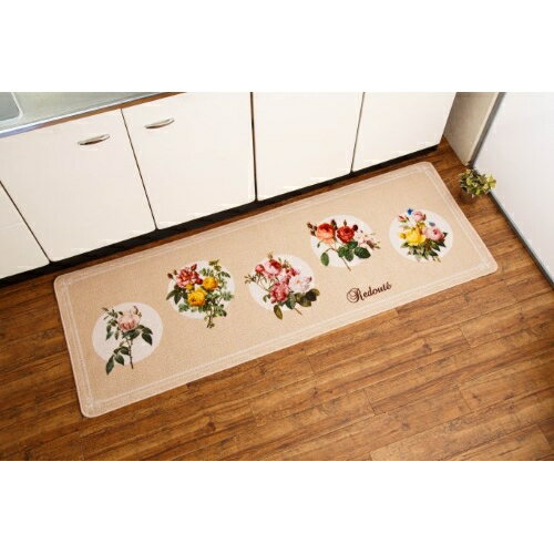 キッチンマット 65X120cm商品番号 : dr001be065120【商品紹介】ボタニカル・アートの天才画家で「バラの宮廷画家」とも呼ばれたピエール＝ジョセフ・ルドゥーテの作品【バラ図譜】【美花選】をモチーフにしたゴージャスで華やかなシ...
