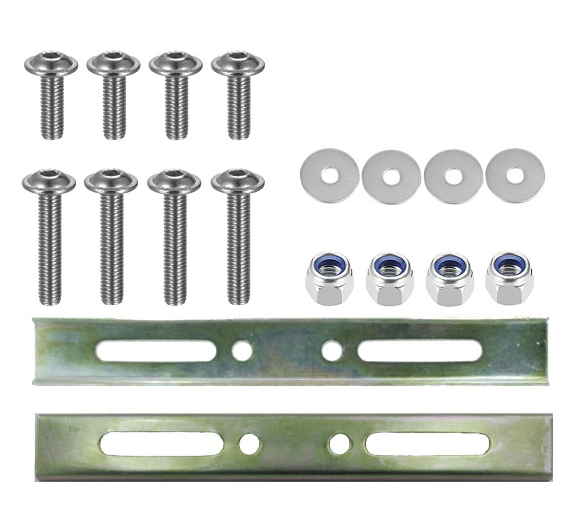 ベースプレート取付パーツセット 低頭ボルト セルフロックナットブラケット ワッシャ リアボックス トップケース バイク アルミリアボックス リアボックスパーツ トップケースパーツ リアボックス(set-16) (topcaseop-31)