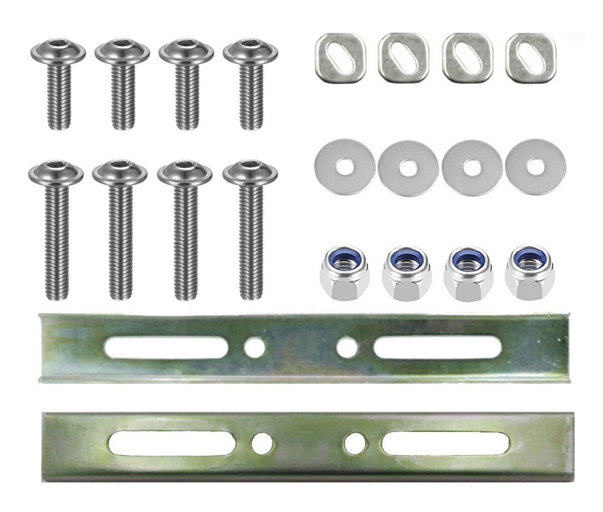 ベースプレート取付パーツセット 低頭ボルト セルフロックナット ブラケット スクエア―ワッシャ リアボックス トップケース バイク アルミリアボックス リアボックスパーツ トップケースパーツ リアボックス (set-17) (topcase...