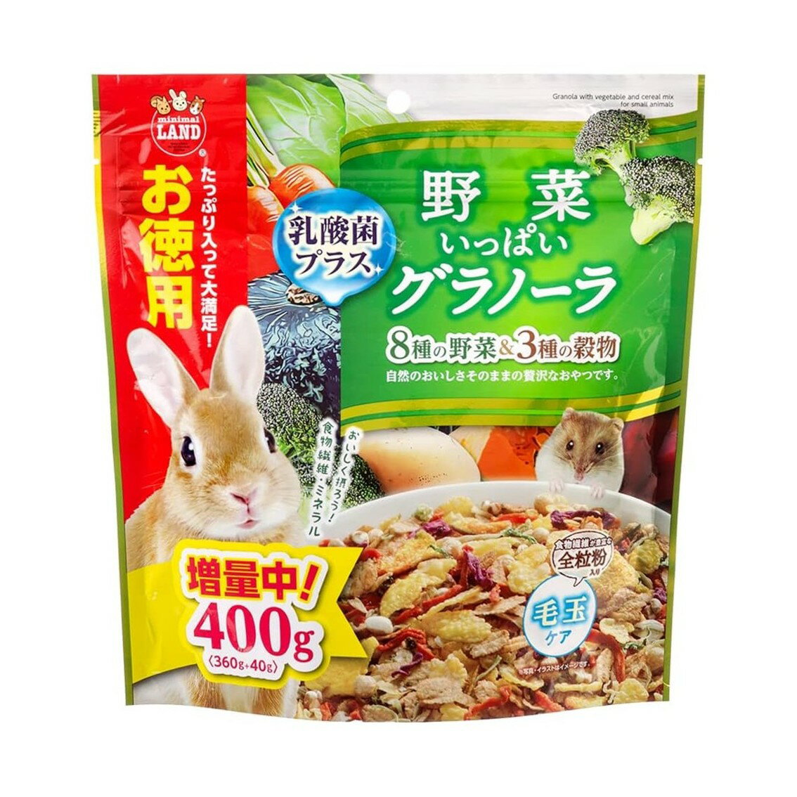 商品情報原材料穀類（大麦、胚芽とうもろこし、エン麦、小麦、とうもろこし、全粒粉小麦）、野菜類（にんじん、キャベツ、ブロッコリー、大根葉、赤キャベツ、かぼちゃ）、糖類（砂糖、ブドウ類、麦芽シロップ）、豆類（大豆、大豆たんぱく）、いも類（じゃが...