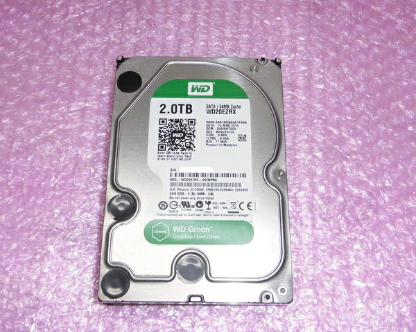 商品名 【健康状態正常】Western Digital WD20EZRX SATA 2TB 3.5インチ 中古ハードディスク 状態 中古品。消去、初期化済みです。※Crystal Disk Infoにて動作確認済み(健康状態正常。不良セクタ...