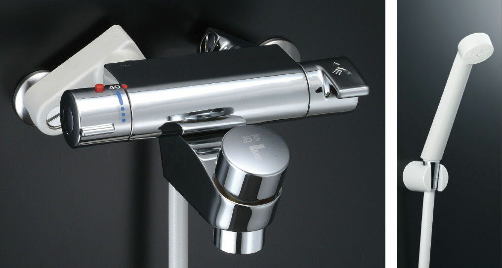 <商品についてのお問い合わせ> 　TEL：0120−1794−00 LIXIL INAX お客さま相談センター ヴィラーゴ セルフストップ付洗い場専用 サーモスタット付シャワーバス水栓 エコフルシャワー 吐水口長さ：80mm 吐...