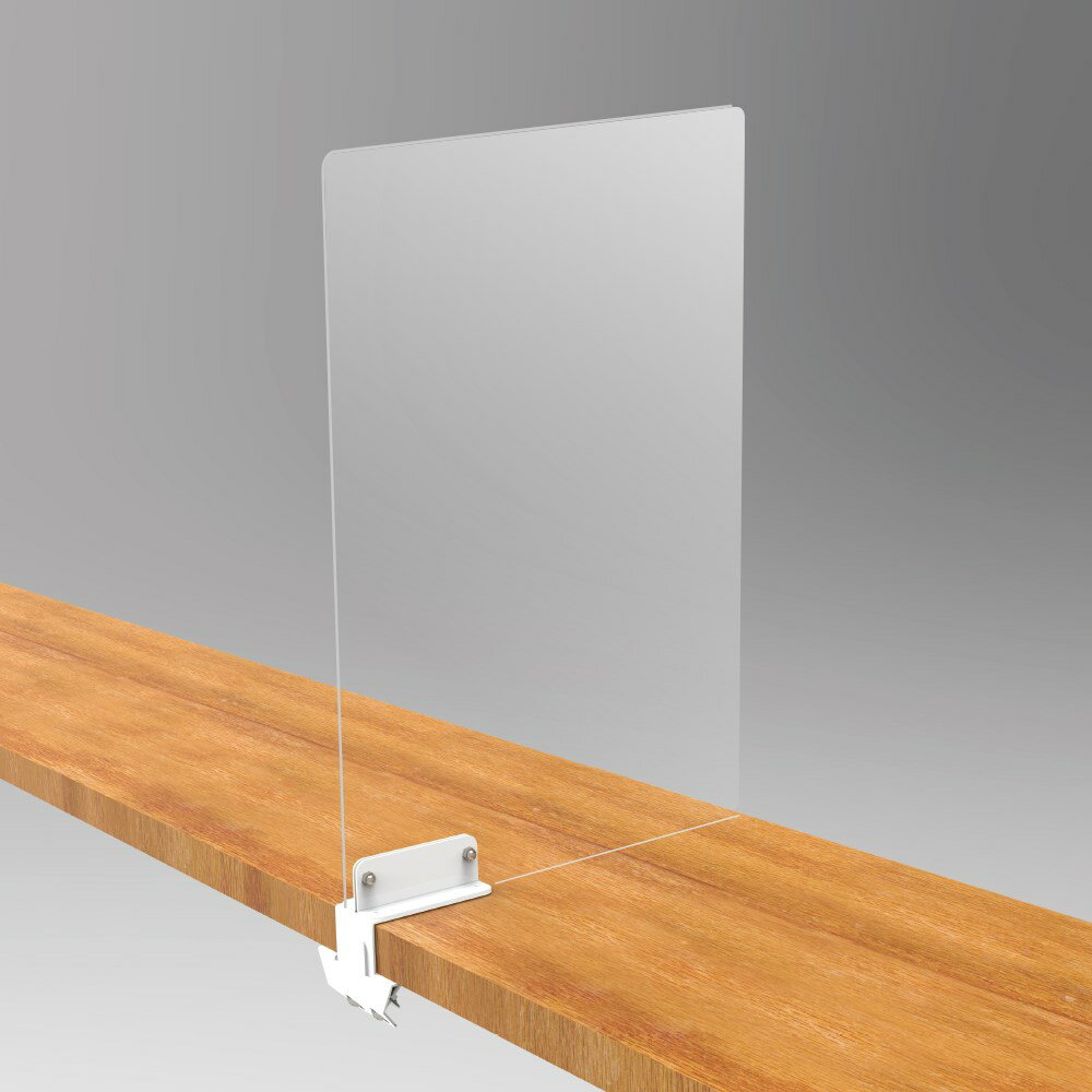 店舗のカウンター席や受付等での側面への飛沫飛散対策に。奥行き取付位置は調節可能カウンターの奥行きに合わせてパネル取付位置が調節可能。より効果的な飛沫飛散対策が可能です。天板厚み 18?50mm に対応。様々な厚みに対応します。※厚み 25m...