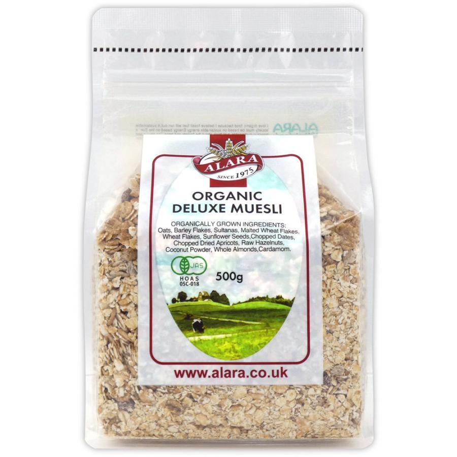 アララ　デラックス　オーガニック　ミューズリー　500g × 12個セット 内容量：500g × 12個セット　※ケース販売特価 原産国：イギリス 穀物にドライフルーツやナッツをバランスよくブレンド 有機素材を厳選したこだわりのミューズリー...