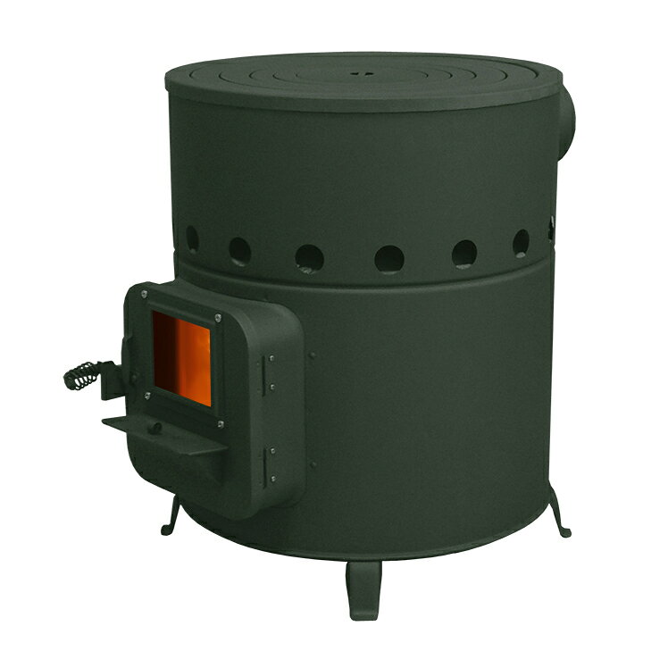 仕様 材質:鉄 煙突径:φ106mm 最大薪長さ:300mm ハゼ折り煙突専用 付属品:火ばさみ 製品サイズ(mm) 幅×奥行×高さ:405×405×500 製品重量(g) 8000 商品説明 熱効率の高い丸型薪ストーブ。 ※注意:煙突は別...