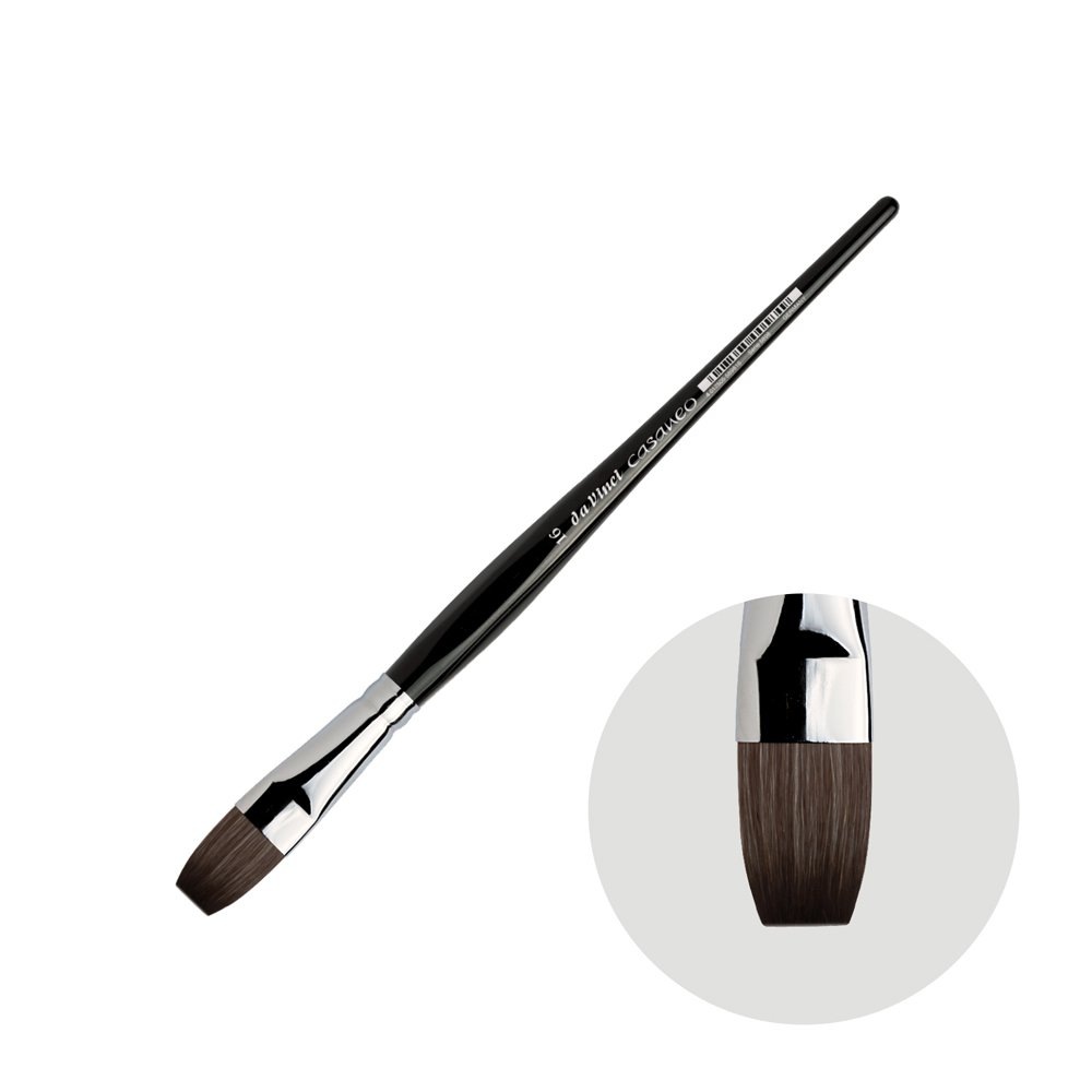 ネコポス 対象商品です6個まで送料全国一律 270円（税込）詳細はこちら入手が難しくなっているカザンリスに代わる合成繊維毛「カザネオ」を使用した水彩筆です。スムーズで自在なブラシストロークが特徴です。＜仕様＞穂先の形状：フラット(平)毛の種...