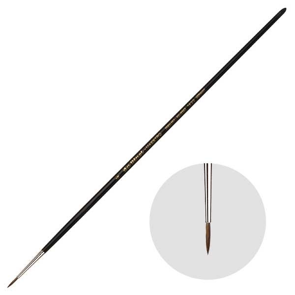 MAESTROシリーズは、赤テン（レッドセーブル）から採取する原毛のうち、特に上質なシベリアンコリンスキーの雄の尾のみを使った繊細な毛先と豊かな絵具含み、絶妙な弾力性を併せ持つ最高級筆です。＜仕様＞穂先の形状：ラウンド(丸)毛の種類：コリン...