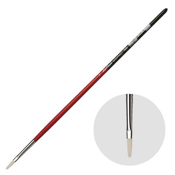 中国重慶産の豚毛を使用した油彩筆です。永年の経験で培った製造技術により、ブラシヘッドを深く口金に埋め込むことで、穂先の弾力性と耐久性を保ち、かつ扱い易い筆となっています。＜仕様＞穂先の形状：フラット(平)毛の種類：豚毛号数：No.4穂丈×巾...