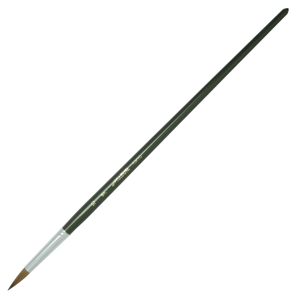 世界的にも有名なシベリア産のコリンスキーセーブルを使用した最高級画筆です。名村大成堂独特の技術に依る微妙な味付けで、含み、弾力共に申し分なく、多くのプロの間でも逸品としての評価を得ています。穂先の種類・形状 ： ラウンド規格・号数・No ：...