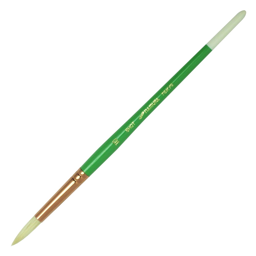 ネコポス 対象商品です21個まで送料全国一律 270円（税込）詳細はこちら筆の中でも一番良く使われる4号から14号までの短軸の油筆。鉛筆の長さをイメージして作りました。穂先の種類・形状 ： 丸規格・号数・No ： 10号穂先サイズ（約、穂幅...