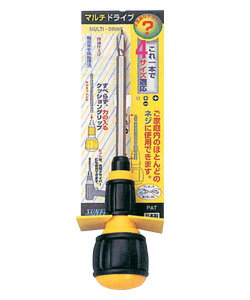規格：全長190mm。一本で4サイズのネジが使用可能です。普通型（固定式）とラチェット式があります。【適応ビス】マイナス6mm、プラスNo.1、No.2、No.3サイズを悩まずに使用出来ます。【仕様】●一本で4サイズ対応ドライバー●対応サイ...