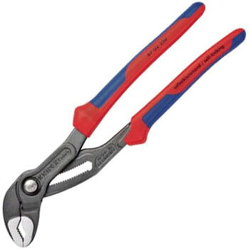 仕様パイプ(φmm)：50ナット(mm)：46質量(g)：376特徴KNIPEXのコブラは高性能なウォーターポンププライヤーです。ジョイント部は横方向へのブレを防止する3枚合わせ(ボックスジョイント)。プッシュボタンにより、素早く簡単にアゴ...