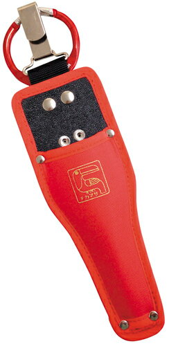 近正のロゴマーク入りのはさみケースです。ハサミの保管、持ち運びに便利です。表面が赤色でよく目立ちます。カン、カラビナ付き。本体底面寸法縦225×横75mm材質前面：ポリエスエル底面：PE使用可能なハサミS-200 / S-201 / S-2...