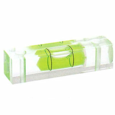 【仕様】サイズ：13mm×13mm×40mm気泡管サイズ：φ8×17mm目盛幅：10mm取付穴ピッチ：27mm取付穴径(2ヶ所)：3.2mm感度0.5mm/m=0.0286°