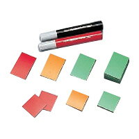 仕様記録600用札サイズ：(大札)31×47mm・(小札)31×31mm材質：マグネットシート(塩素化ポリエチレン)セット内容：緑(大札)30枚・緑(小札)5枚／赤(大札)5枚・赤(小札)3枚／橙(大札)5枚・橙(小札)3枚付属品：マーカー...