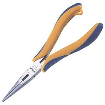 特長部品等の加工や保持・線材の切断に最適切断能力：軟線φ0.8mm 銅線φ1.2mm「三枚合せ」構造で使い込んでも”ガタ”つかない！高耐久で弾力調整可能な「リーフスプリング」採用手にやさしい「エラストマーグリップ」ストラップ取り付け穴付き三...