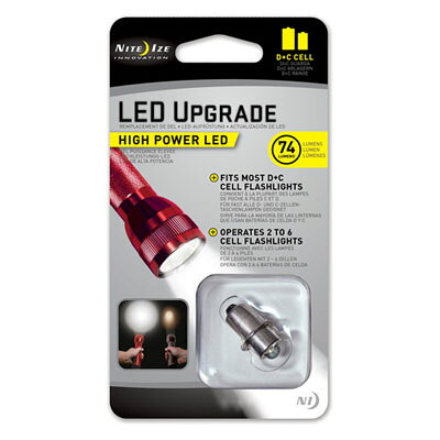 マグライトシリーズをグレードアップするキットシリーズ特徴C&Dセルタイプに対応したハイパワーLED交換用電球。明るさが74ルーメンにアップグレード。仕様サイズ：13.42mm×13.42mm×24.67mm重量：4gカラー：メタリックブラッ...
