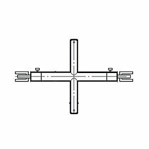仕様サイズ：595mmカラー：クロームA：200mmB：100mmVクロスバー系製品正面側パイプ位置：センター(但し芯ずらし、パイプ切断別寸 、先端パーツ変更等可能)横掛け側パイプの本体全長サイズ595mm(爪金具片側6.5mmスライド、合...