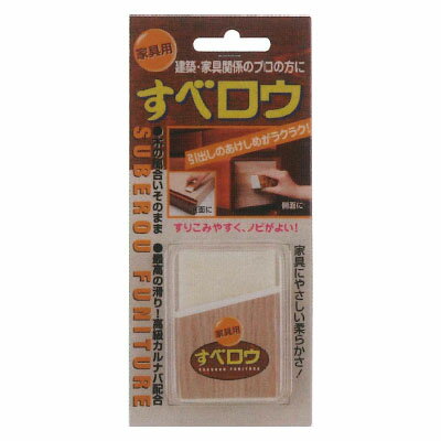 特徴机・タンス・家具等の引き出しの開け閉めがスムーズになります。硬質ろうタイプ最高の滑り効果滑り効果の長期持続風合いを変えません。汚れ防止。仕様サイズ：W80×L180×H20mm(1セット)個装重量：63g(45g)用途木製品のツヤ出し・...