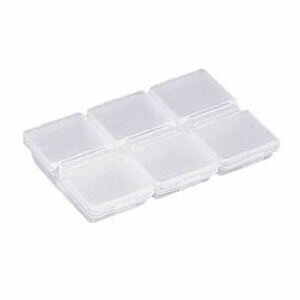 【仕様】●外寸間口×奥行×高さ：85×62×14mm●1コマ有効内寸：22×23×10mm●コマ数：6●色：クリア●質量：21.6g【特徴】●小物をすっきり収納するのに便利なケースです。【材質/仕上げ】●本体：ポリプロピレン(PP)生産国 日本