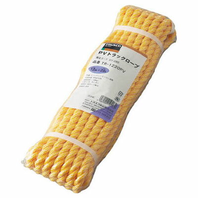 仕様色：黄包装形態：シュリンクパック線径×長さ：12mm×10m3つ打両端アイスプライス加工質量：0.78kg特徴両端アイスプライス加工(アイ加工)を施しています。強く、軽く、作業性の良いトラックロープです。用途トラックの荷締め。覆い。結束...