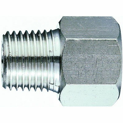 特徴サイズ及びテーパ・平行ねじの変換。機器と機器の接続に。違径 テーパーめねじ用×テーパーおねじ用仕様最高使用圧力：3.5MPa(連続使用可能な許容最高圧力)ねじ径：R1／4×Rc3／8適応流体：空気本体材質：真鍮本体重量(g)：27