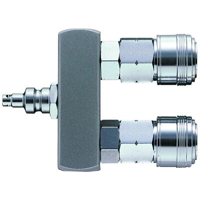特徴高圧用コンプレッサに対応したカプラプラグ。高圧空気配管(3.0MPa)の接続・分離が瞬時。1本の配管から2本の配管にエアを分岐させます。高圧用仕様最高使用圧力：3.0MPa本体材質：鋼鉄(クロムメッキ)適応流体：空気規格：固定本体重量(...
