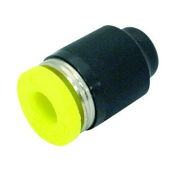 特徴用具不要のワンタッチ着脱。用途エアの閉鎖に仕様最高使用圧力：0.9MPa(連続使用可能な許容最高圧力)主な材質：真鍮(ニッケルメッキ)ポリブチレンテレフタレート適応流体：空気チューブ外径：8mm形状：キャップチューブ色：レッド本体重量(...
