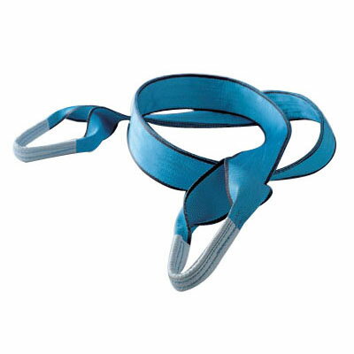 強く・荷物にやさしい。Aスリングベルト両端アイ形（吊部に強靱保護シート付き）【特長】●材質は超強力ポリエステル繊椎。●伸縮性が少なく重量物でも安定した作業ができます。●使用限界を知らせる両端の黒いラインまで亀裂や摩耗が生じたら危険信号。●2...