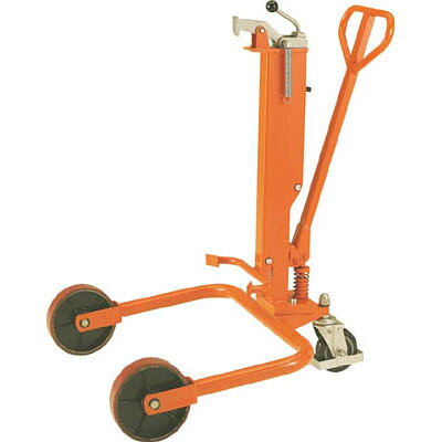 【仕様】●均等荷重：250kg●前輪内幅：622mm●全長×全幅×全高：820×800×1050mm●ストローク：310mm●油圧式●前輪：ウレタン200mm、後輪：ゴム125mm●3輪タイプ●下爪高さ：820～1130mm●ドラム缶装着時...