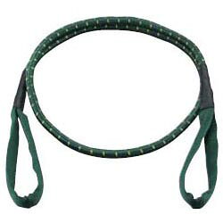 【仕様】●最大使用荷重(ストレート吊り)：0.80t●全長：2.0m●ロープ径：15mm●質量：400g【特徴】●強靭なポリエステル原糸を芯糸に使用しています。●ワイヤの様にバリが出ないので、手に優しいです。●アイ部と本体部は一体のため、ア...