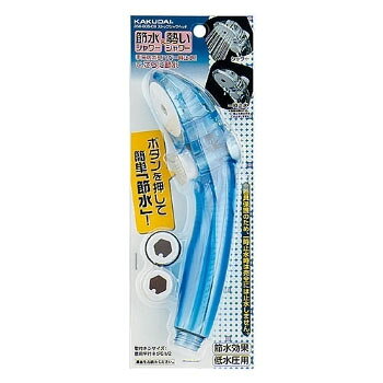 特徴低水圧(低流量)対応用シャワーヘッド、動水圧0.05MPa、流量5L/分の条件で使用できます。器具破損防止のため、完全止水しません。仕様材質：PCボタン操作：シャワー・一時止水の切替えアダプター付き吐水穴外周φ42ミリカラー：クリアブル...