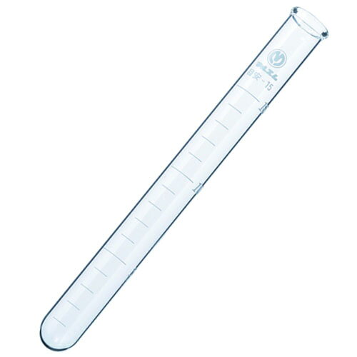 特徴割れにくいリム(フチ)付タイプ溶液・試薬の調合に目盛付仕様サイズ：φ15×150目盛：5ml重量(g)：15材質：硝子