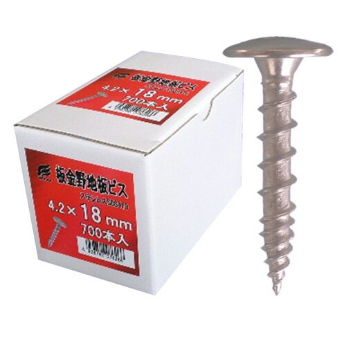 特徴しっかり抑えが効く、高さを抑えたシンワッシャーヘッド高い保持力を発揮するピッチの粗い1条コースネジ木材・薄鋼板に素早く食いつくピッチの細かい先端2条ネジ。仕様頭径×ネジ径×全長(m/m)：11.0×4.2×30材質ステンレスSUS410...