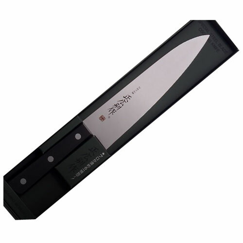 特徴特殊元素を加えた特殊ハガネは、業務用包丁で高い評価を得ています。切れ味にこだわりを持ち、研いで使われる方にお奨めの家庭用包丁です。仕様母材厚：1.8mm刃渡り：180mm重量：130g刀身の材質：ハガネ 当社オリジナル材 MV-85材質...