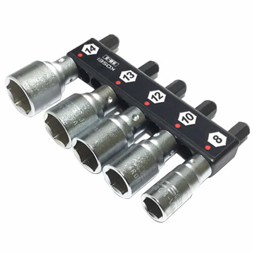 ショートサイズで、狭く複難な箇所での作業に便利です！特徴電動・充電・インパクトドライバー用8mm、10mm、12mm、13mm、14mmを含む5pcs入りショートタイプのソケットビットのセットです。シャンク部は3ポイントロックの特殊圧入式(...