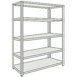 【仕様】●色：ネオグレー●間口×奥行×高さ：1215×465×1804mm●棚段数：5段●有効間口：1124mm●組立目安：2人30分●組立式●均等積載量：100kg/段●最大積載量：1000kg/台●棚板調整ピッチ：50mm●質量：37....