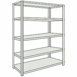 【仕様】●色：ネオグレー●間口×奥行×高さ：1815×615×1804mm●棚段数：5段●有効間口：1724mm●組立目安：2人30分●組立式●均等積載量：100kg/段●最大積載量：1000kg/台●棚板調整ピッチ：50mm●質量：60....