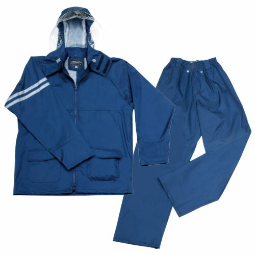 仕様カラー：ネイビーサイズ：LL仕様：抗菌・防臭メッシュ、防水2重袖、背中通気反射付き、広いフード、3重防水、腕反射、ベルトループ材質表地素材：ナイロン100%・PVCラミネート裏地素材：ポリエステル100%・抗菌防臭メッシュ※メーカーから...