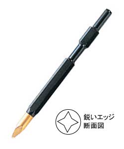 刃先にハイス材を使用しており、切れ味が長く接続し連続作業に適しています。また、グラインダーで研いでも焼戻りしません。【適応機種】マキタ電動ハンマー(8500N, NP, NTP)(HM0801, 0810, 0811他)マキタハンマードリル...