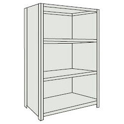 【仕様】●色：ネオグレー●間口×奥行×高さ：890×315×1504mm●棚段数：4段●有効間口：800mm●組立目安：2人40分●組立式●均等積載量：100kg/段●最大積載量：1000kg/台●棚板調整ピッチ：50mm●質量：30.0k...