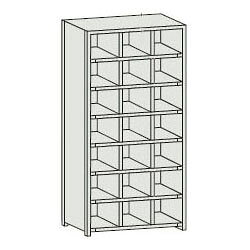 【仕様】●色：ネオグレー●間口×奥行×高さ：889×264×1802mm●タイプ：3列・7段●完成品●均等積載量：100kg/段●最大積載量：1000kg/台●質量：36.5kg【特徴】●小物・部品類の収納に最適です。●薄型で壁面管理に適し...