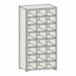 【仕様】●色：ネオグレー●間口×奥行×高さ：889×264×1802mm●タイプ：3列・8段●完成品●均等積載量：100kg/段●最大積載量：1000kg/台●質量：38.1kg【特徴】●小物・部品類の収納に最適です。●薄型で壁面管理に適し...